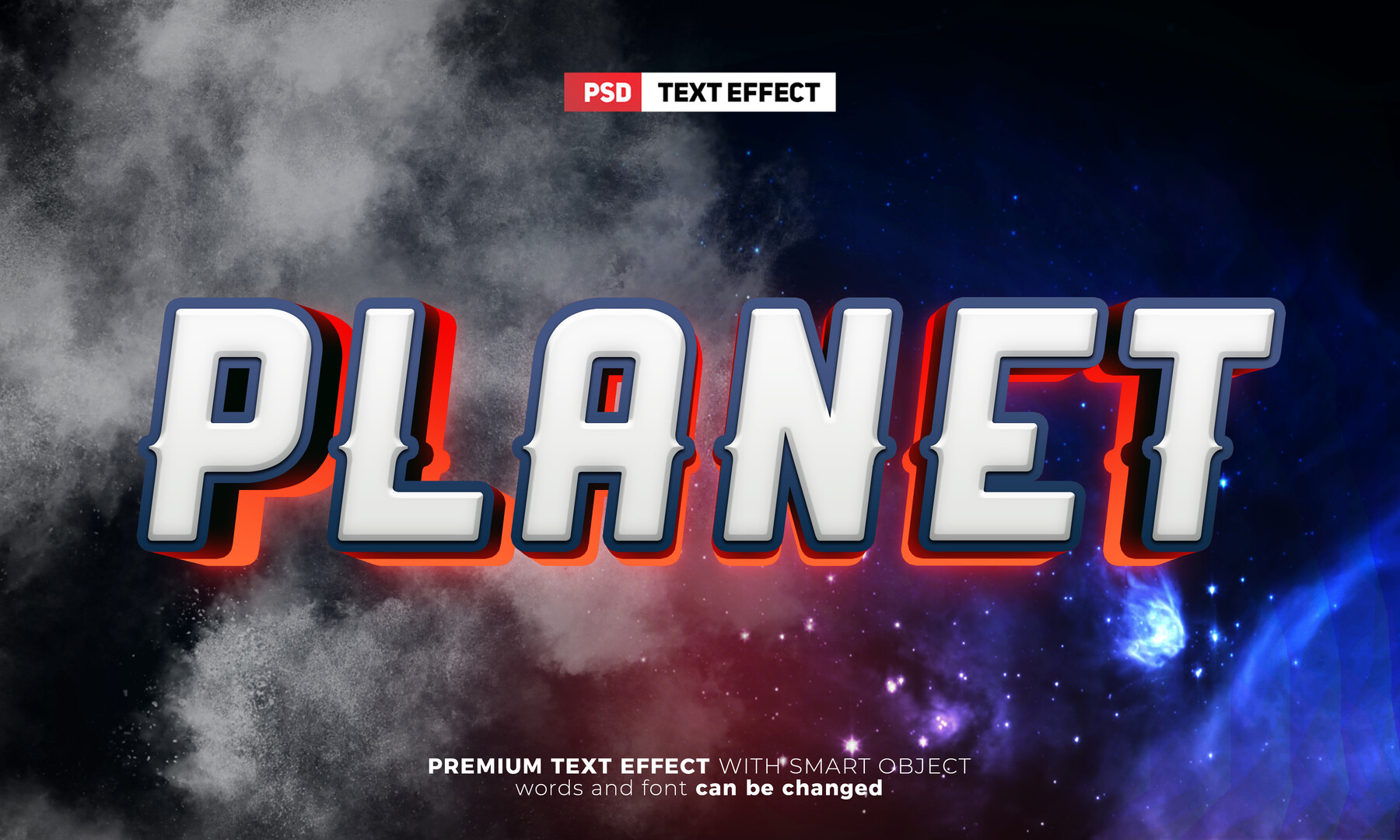 ArtStation - 3D Planet. PSD fully editable text effect. Layer style PSD ...