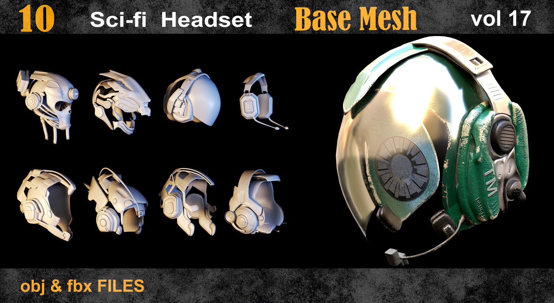 ArtStation - 10 Sci_fi Headset BaseMesh vol17 | Resources