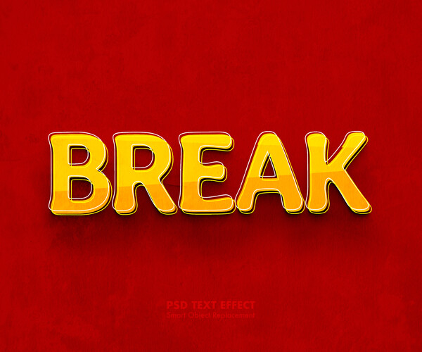 ArtStation - 3D Break. PSD fully editable text effect. Layer style PSD ...