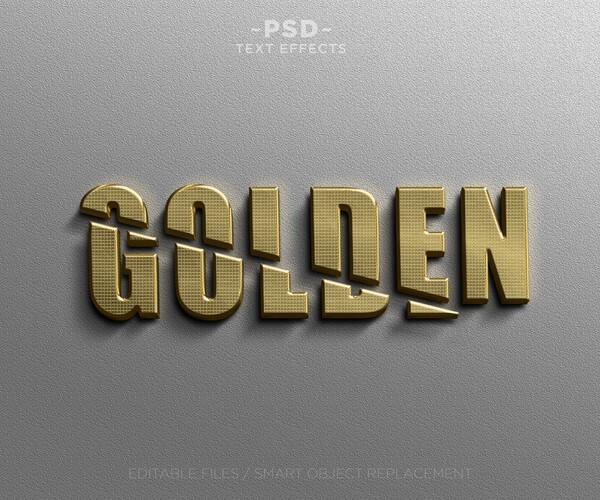 ArtStation - 3D Golden. PSD fully editable text effect. Layer style PSD ...