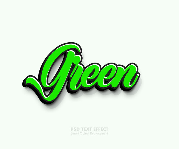 ArtStation - 3D Green. PSD fully editable text effect. Layer style PSD ...