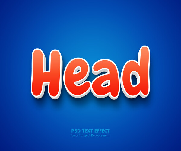 ArtStation - 3D Head. PSD fully editable text effect. Layer style PSD ...