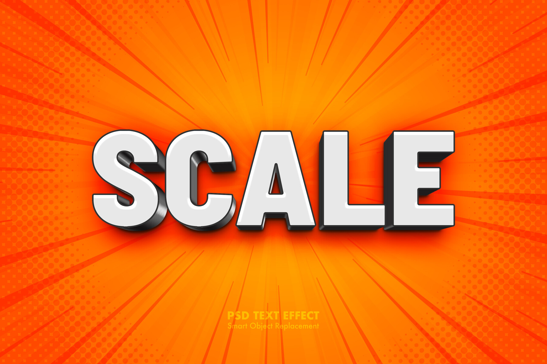 ArtStation - 3D Scale PSD fully editable text effect. Layer style PSD ...