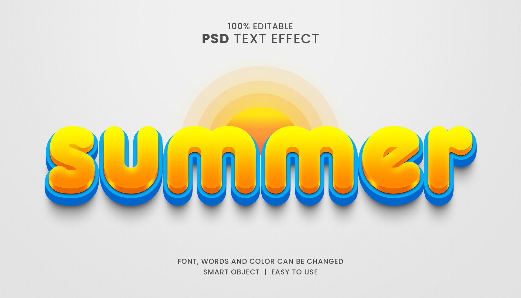 ArtStation - 3D Summer PSD fully editable text effect. Layer style PSD ...