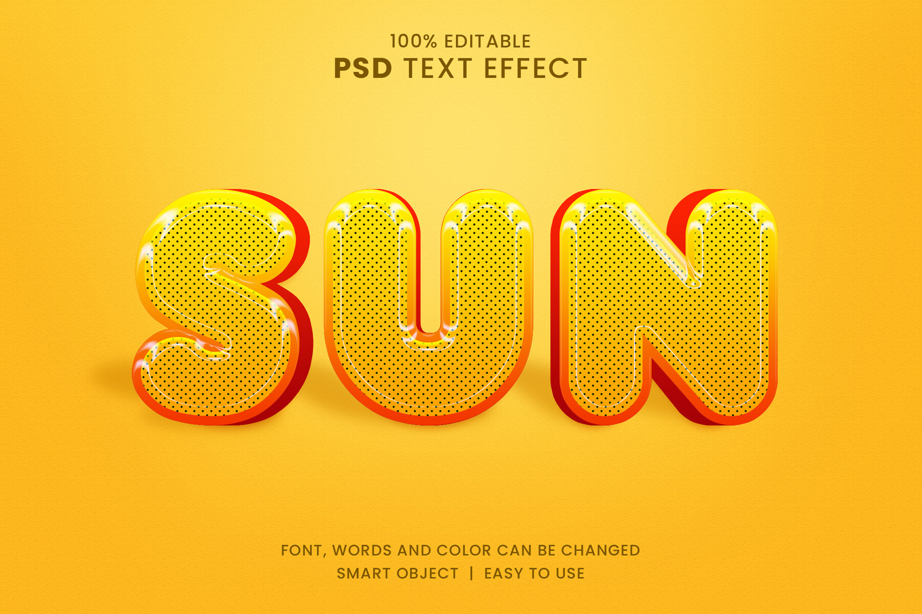 ArtStation - 3D Sun PSD fully editable text effect. Layer style PSD ...
