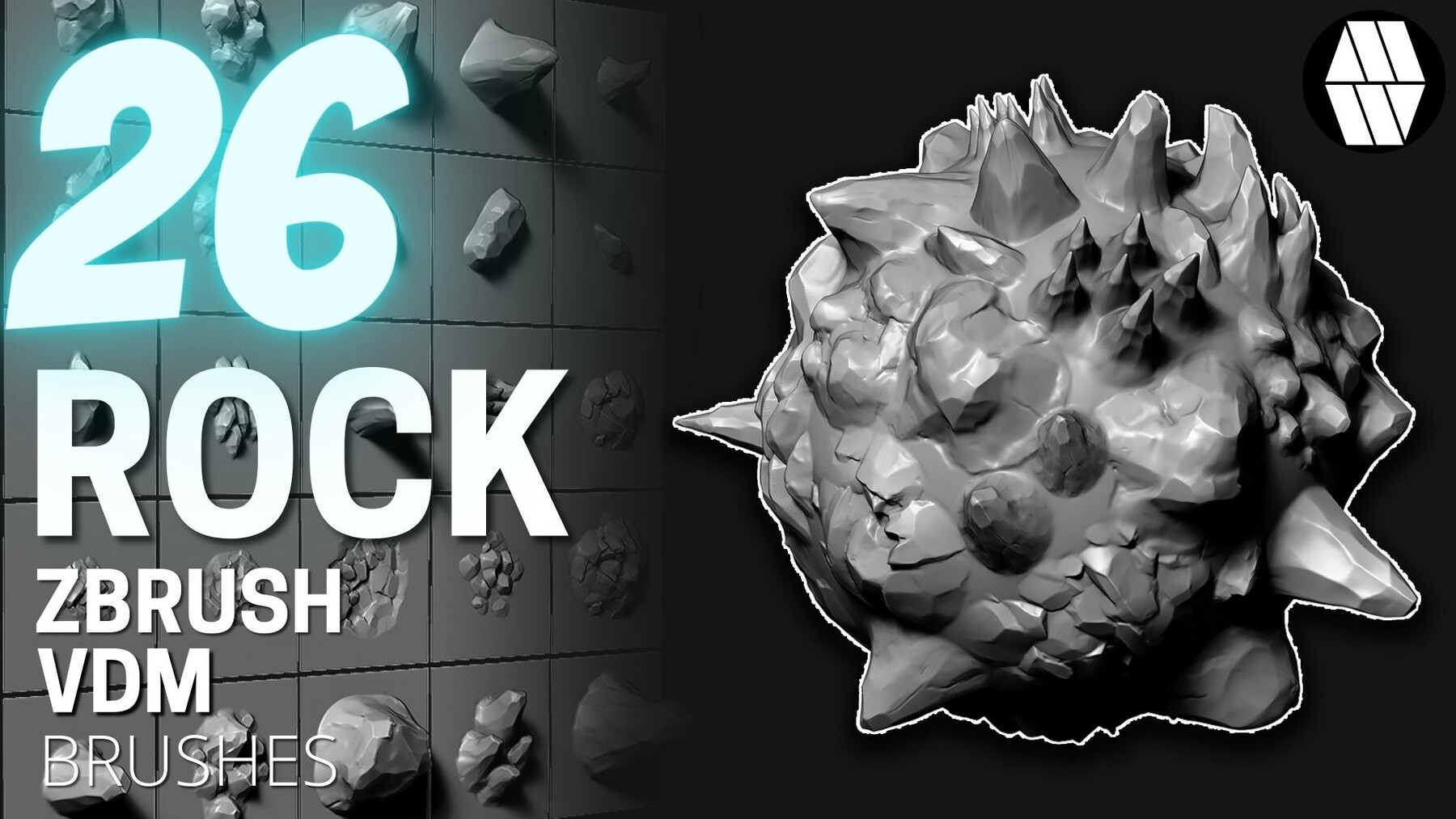 ArtStation - 26 ROCK VDM Brush - Custom made Brush to use in ZBrush | Brushes