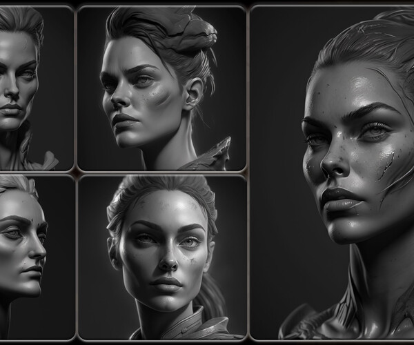 ArtStation - 300 Female Head Sculpt Reference Pack | 4K | v.1 | Artworks