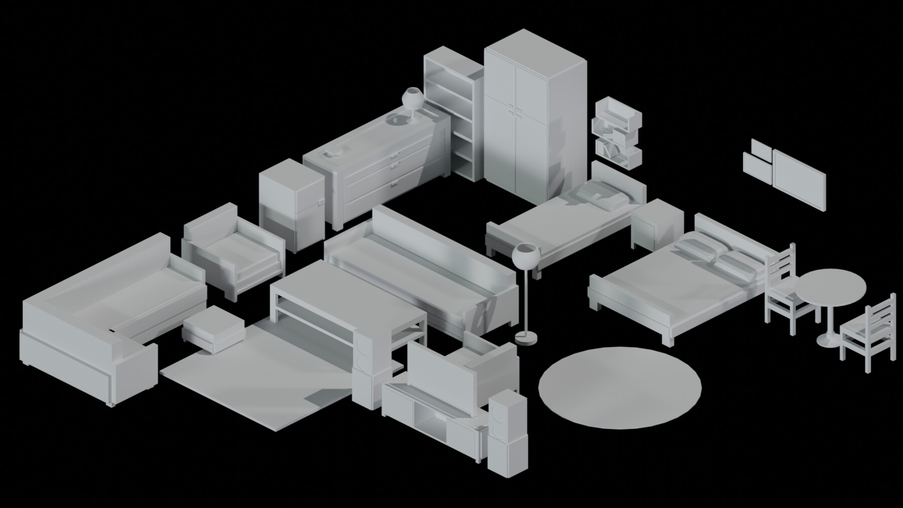 ArtStation - Lowpoly furniture pack | Game Assets