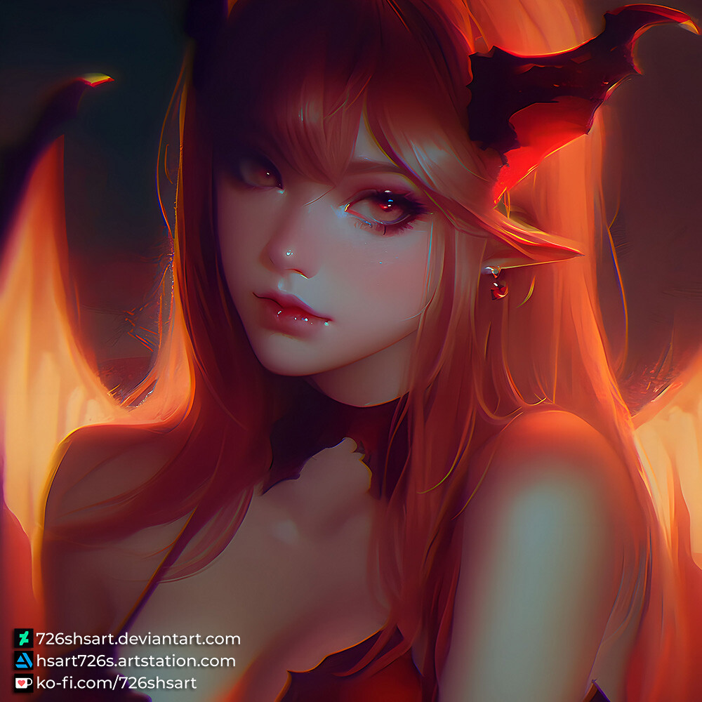 ArtStation - (26) Devil girl (Image + Prompt) | Artworks