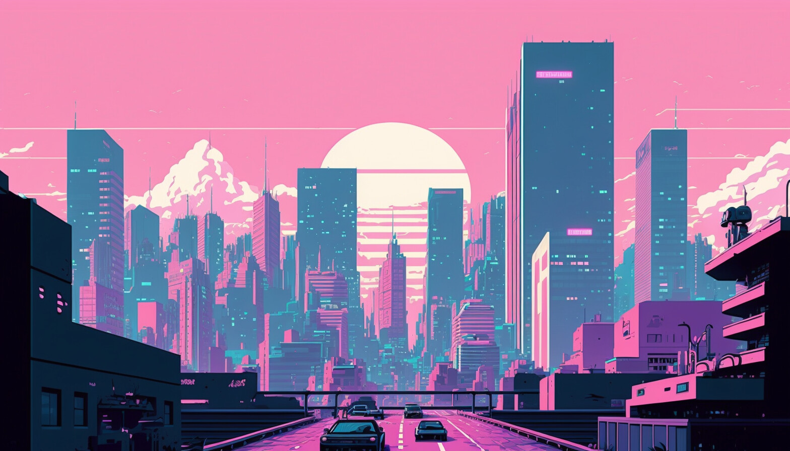 ArtStation - Vaporwave city | Artworks