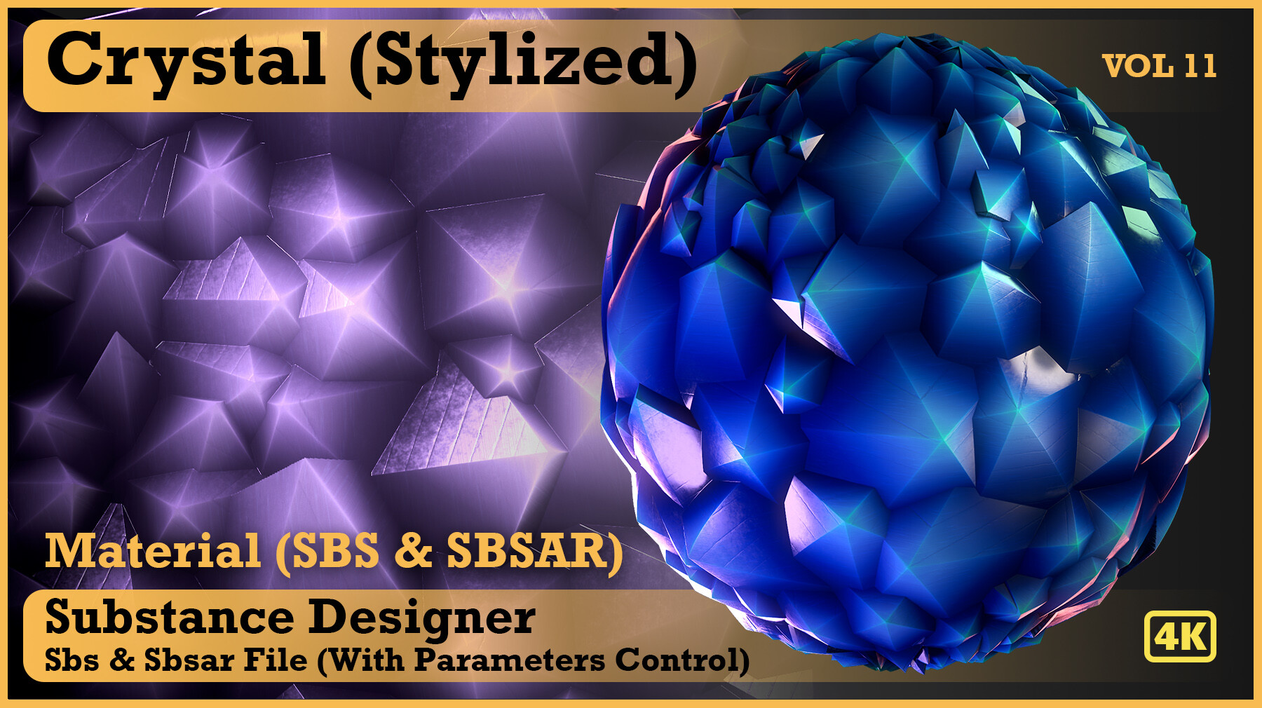 ArtStation - Crystal (Stylized) - VOL 11 -SBS & SBsar | Game Assets