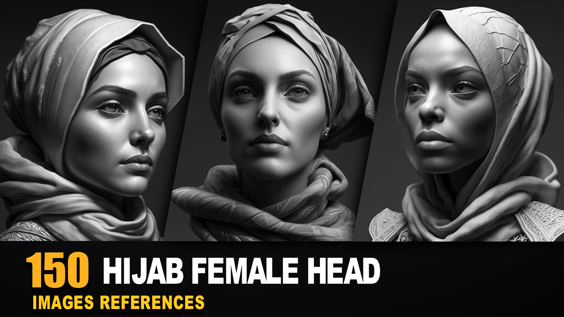 ArtStation - 150 Hijab Female Head | Artworks