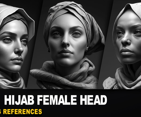 ArtStation - 150 Hijab Female Head | Artworks