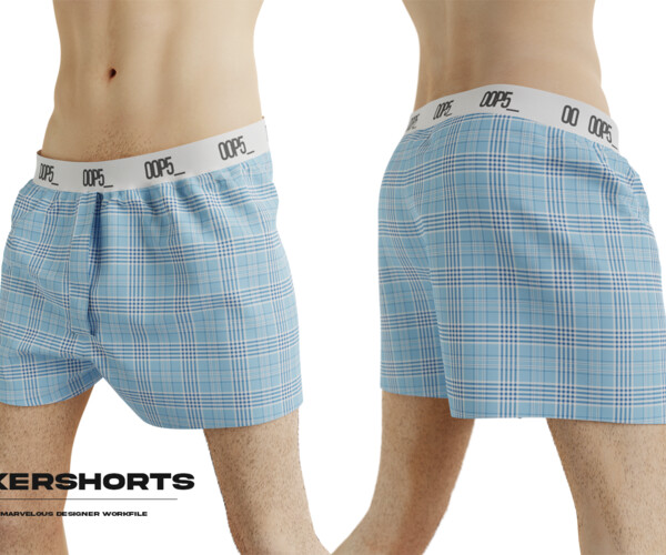 ArtStation - Marvelous Designer/CLO Boxershorts Clothing Male 3D Model ...