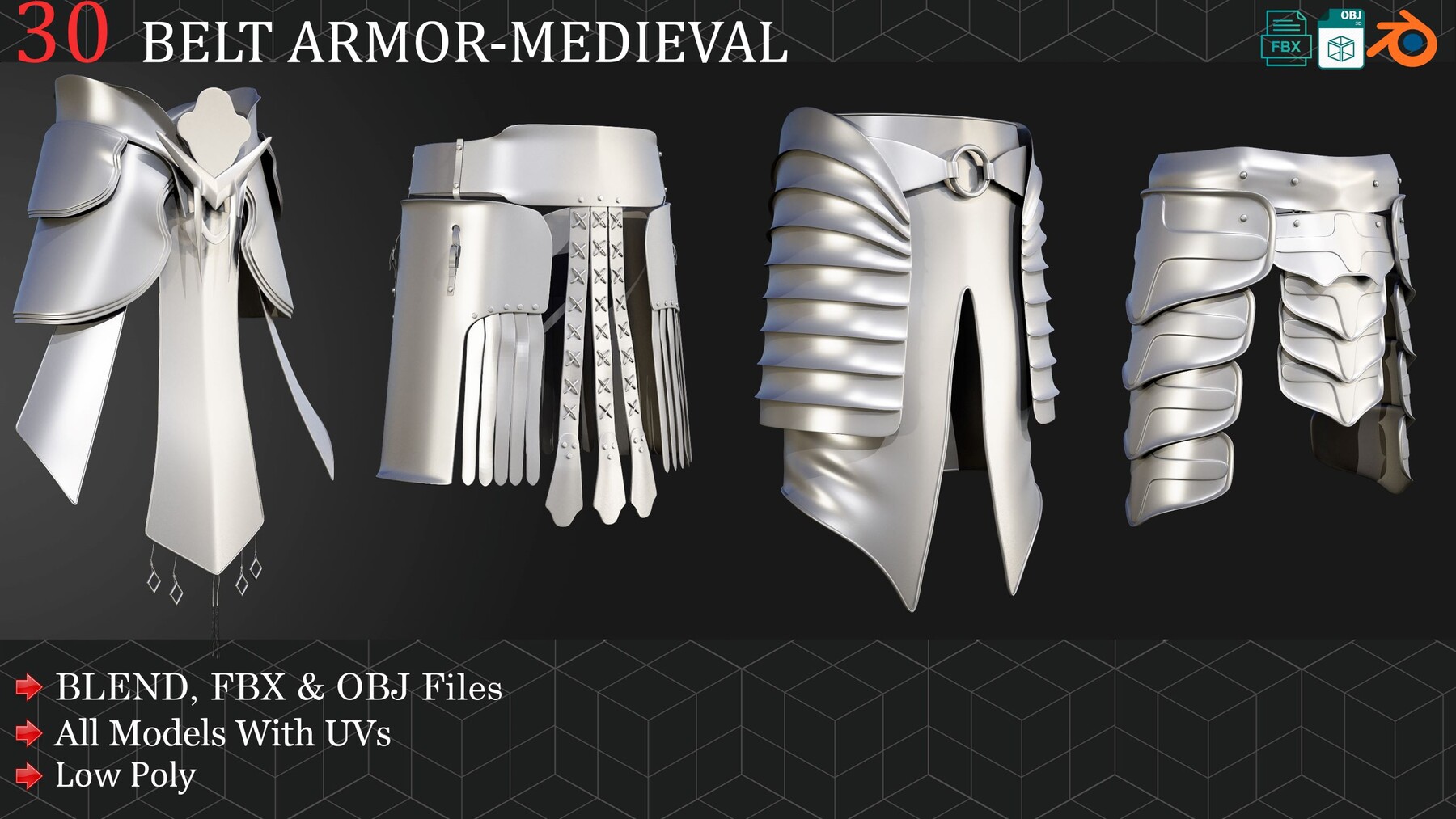 ArtStation - 20+10 Belt Armor-Medieval Base Mesh ( NEW UPDATE ) | Game ...