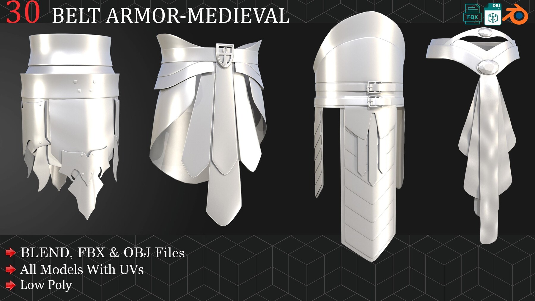 ArtStation - 20+10 Belt Armor-Medieval Base Mesh ( NEW UPDATE ) | Game ...