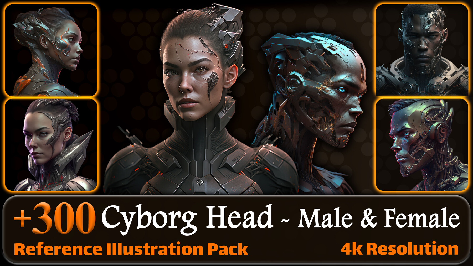 ArtStation - 300 Cyborg Head Sculpt (Male and Female) Reference Pack ...