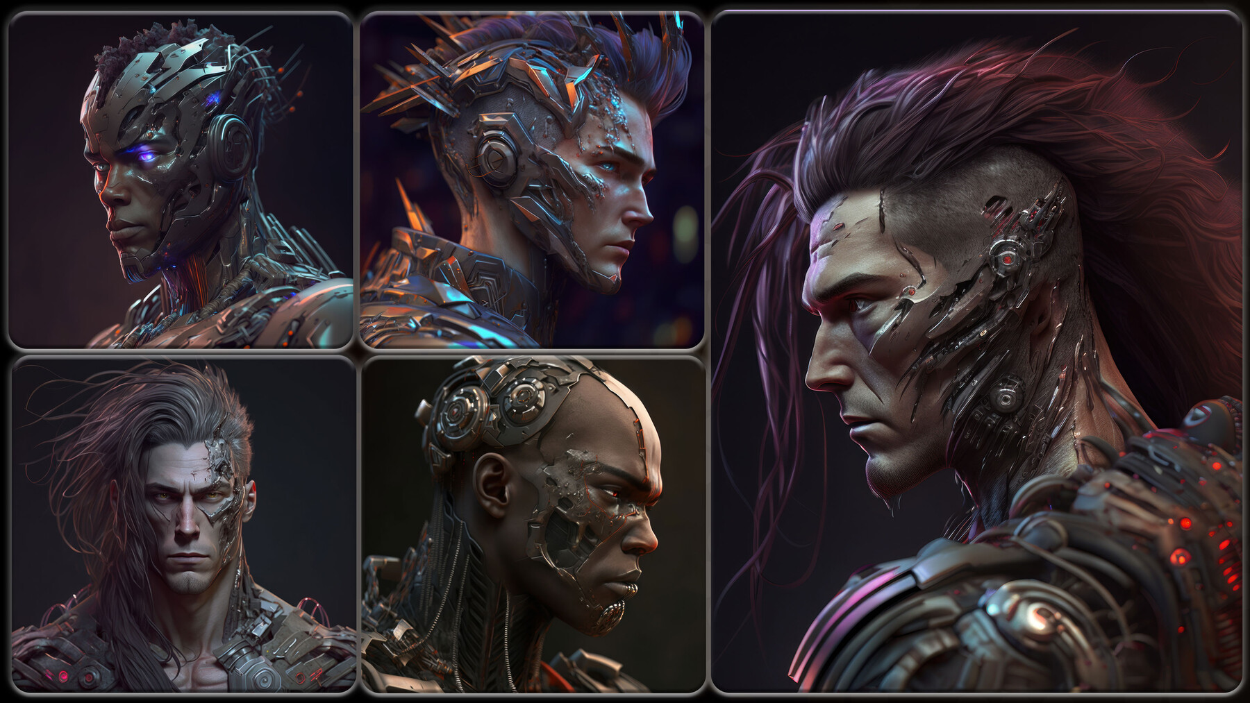 ArtStation - 300 Cyborg Head Sculpt (Male and Female) Reference Pack ...