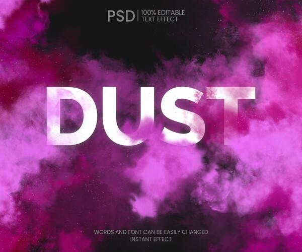 ArtStation - 3D Dust. PSD fully editable text effect. Layer style PSD ...