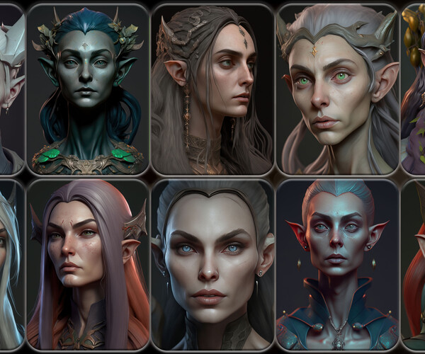 ArtStation - 300 Elf Head Sculpt (Male and Female) Reference Pack | 4K ...