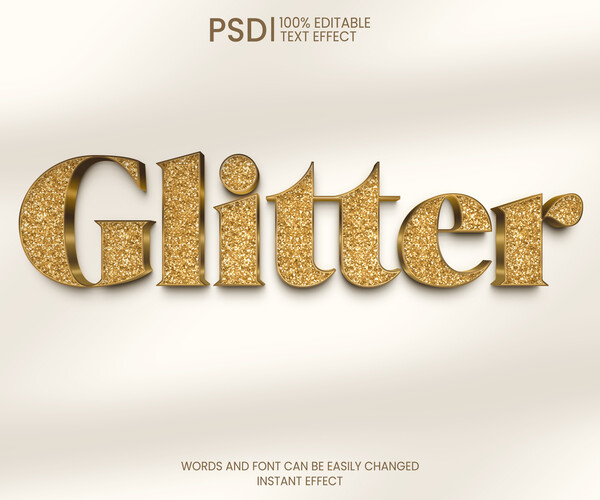 ArtStation - 3D Glitter. PSD fully editable text effect. Layer style ...