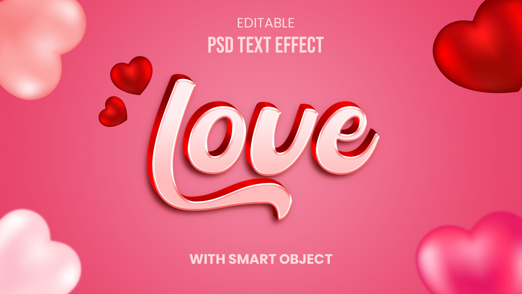 ArtStation - 3D Love. PSD fully editable text effect. Layer style PSD ...
