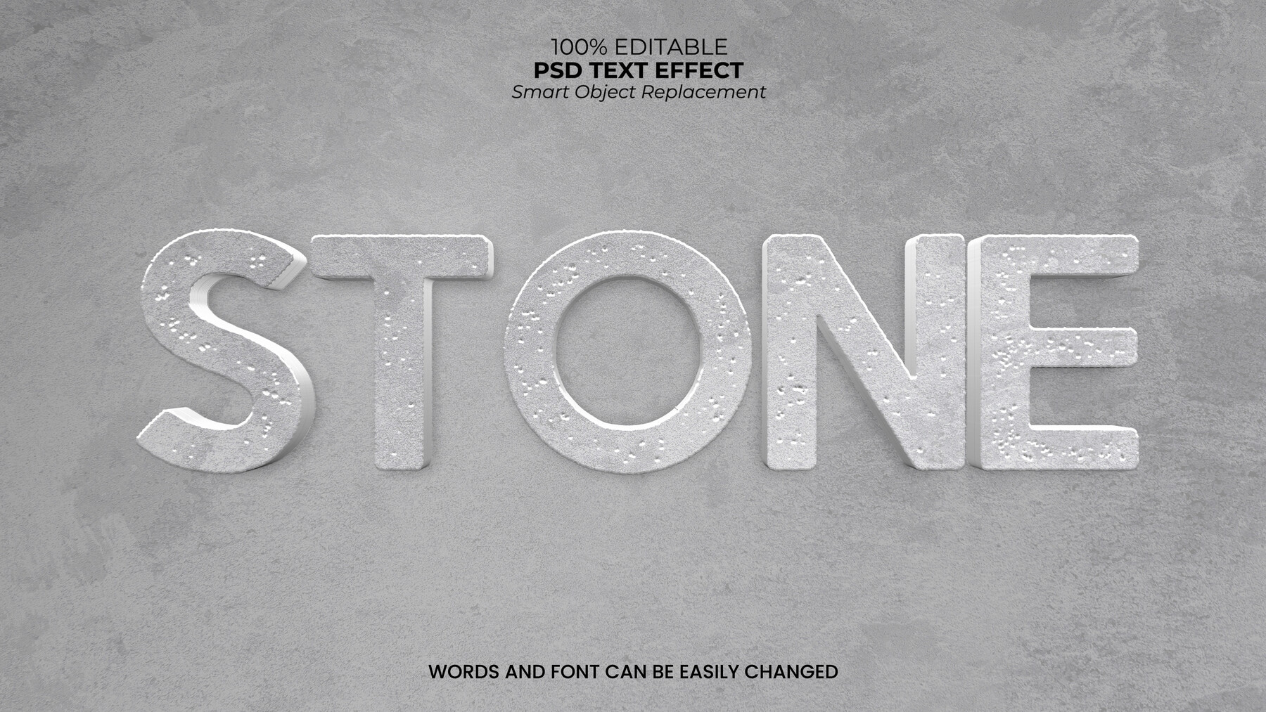 ArtStation - 3D Stone. PSD fully editable text effect. Layer style PSD ...