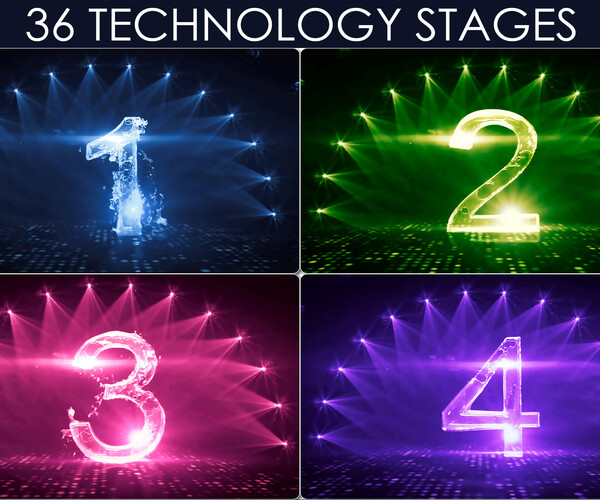 ArtStation - 36 Empty Technology Stage Backgrounds, Illuminated winner ...
