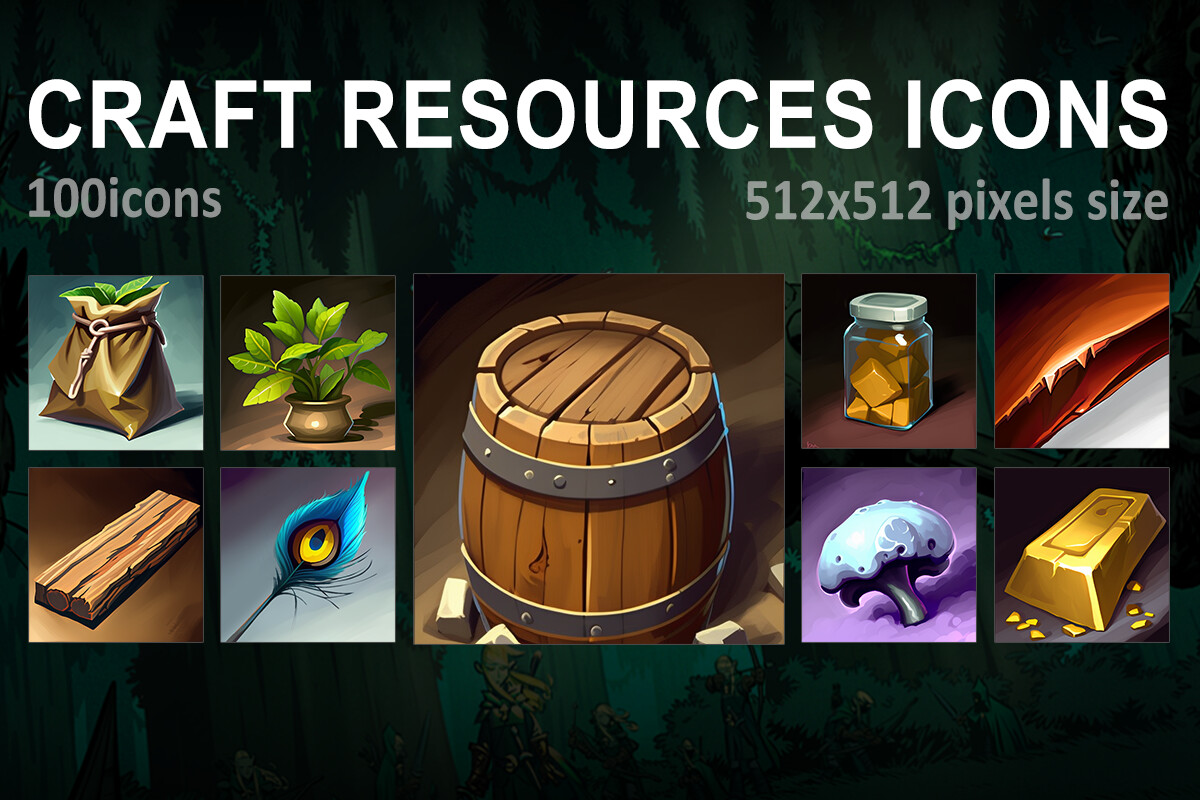 ArtStation - Craft Resources Icons | Game Assets