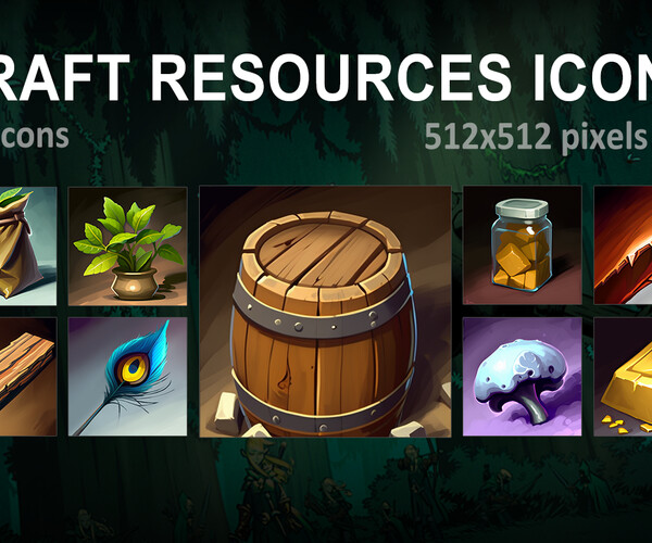 ArtStation - Craft Resources Icons | Game Assets
