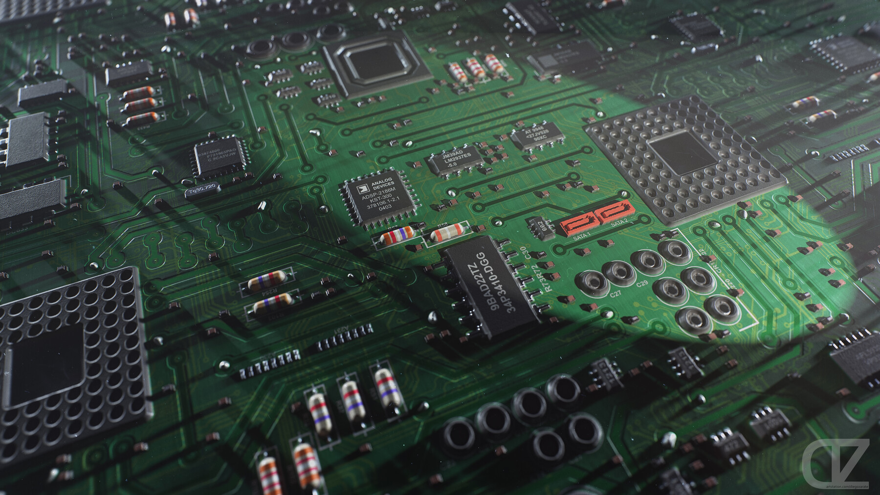 ArtStation - PBR - MOTHERBOARD, PCB BOARD - 4K MATERIAL | Game Assets