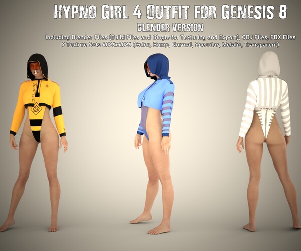 ArtStation - Hypno Girl 4 for Genesis 8 - Blender Version (Blender, FBX, OBJ) | Game Assets