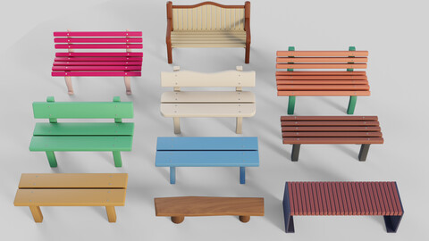 ArtStation - Cartoon Benches Collection | Resources
