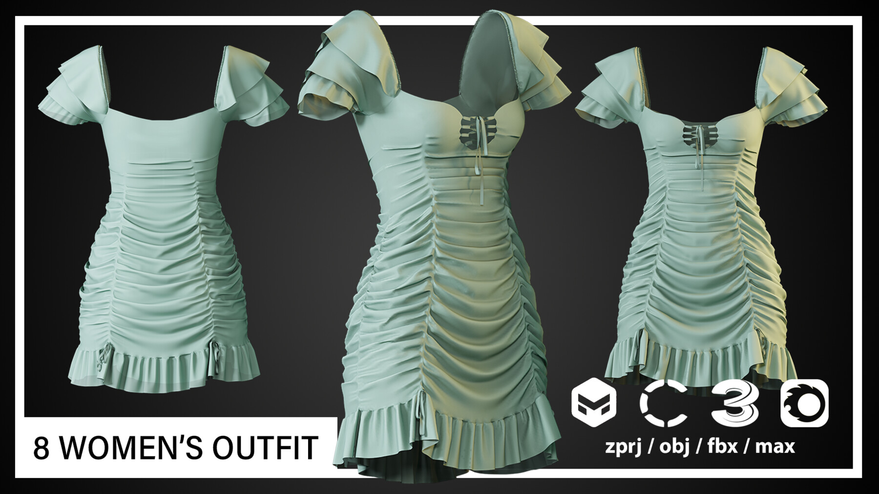 ArtStation - 8 WOMEN'S OUTFIT | Game Assets