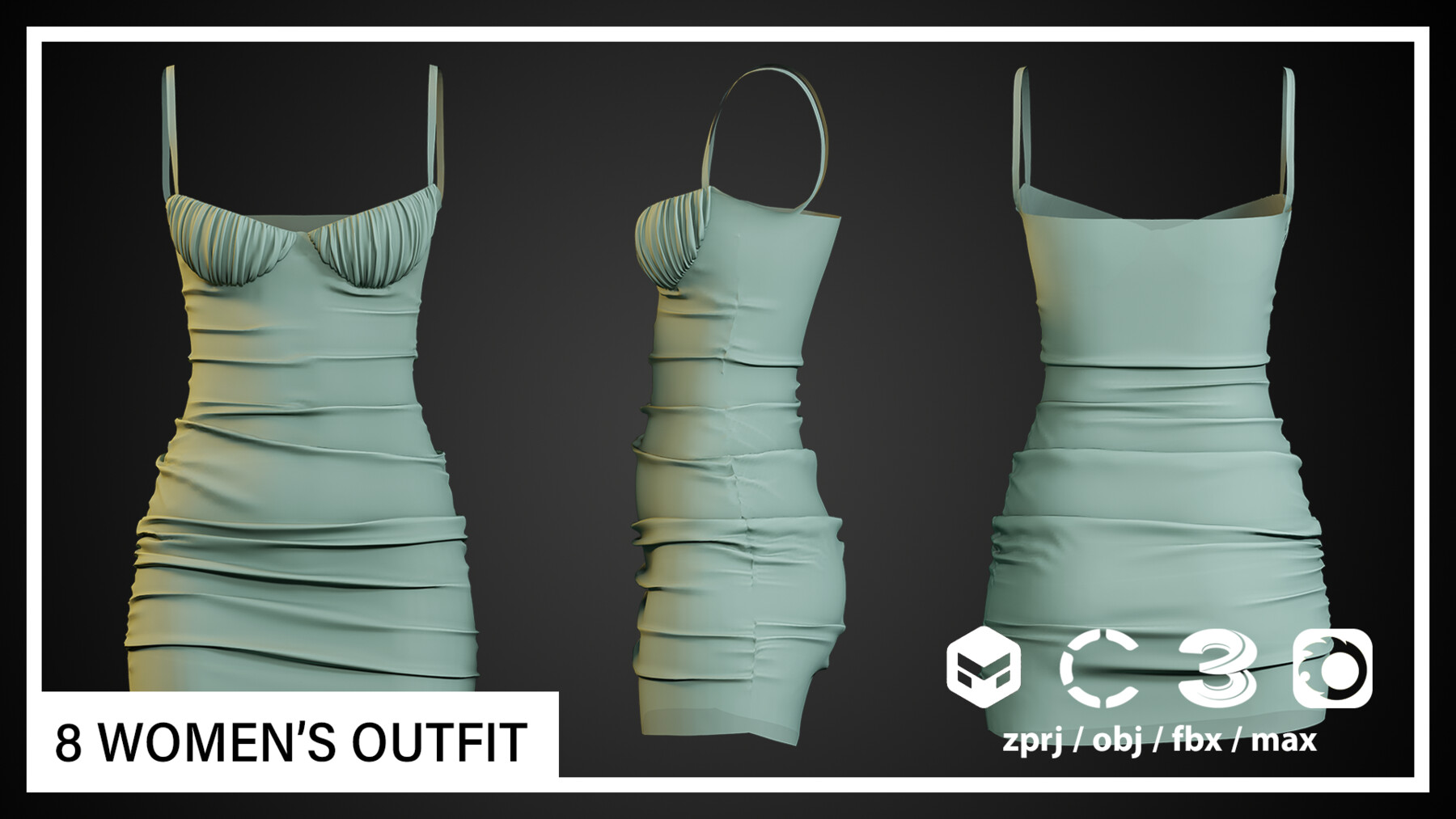 ArtStation - 8 WOMEN'S OUTFIT | Game Assets