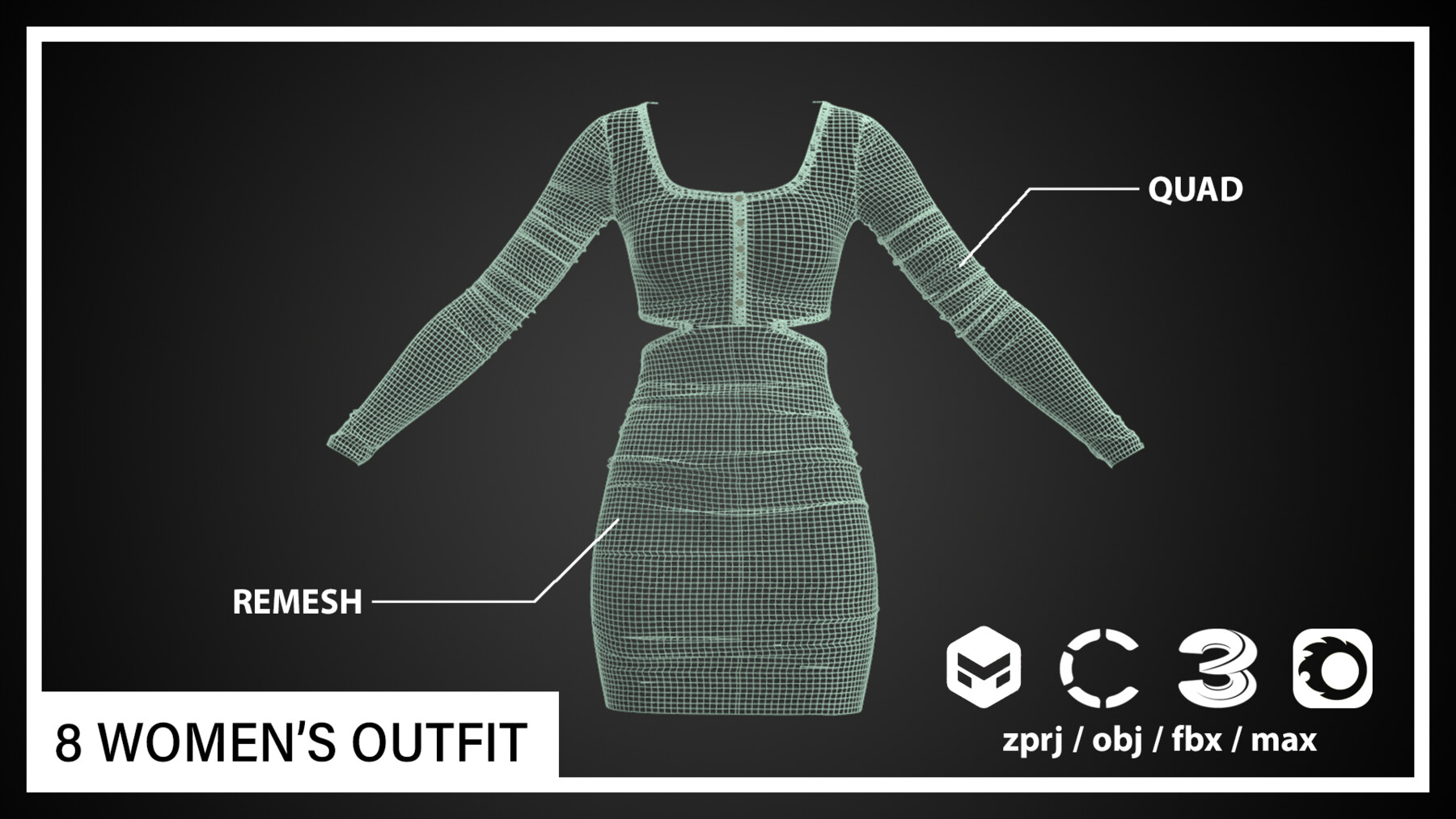 ArtStation - 8 WOMEN'S OUTFIT | Game Assets