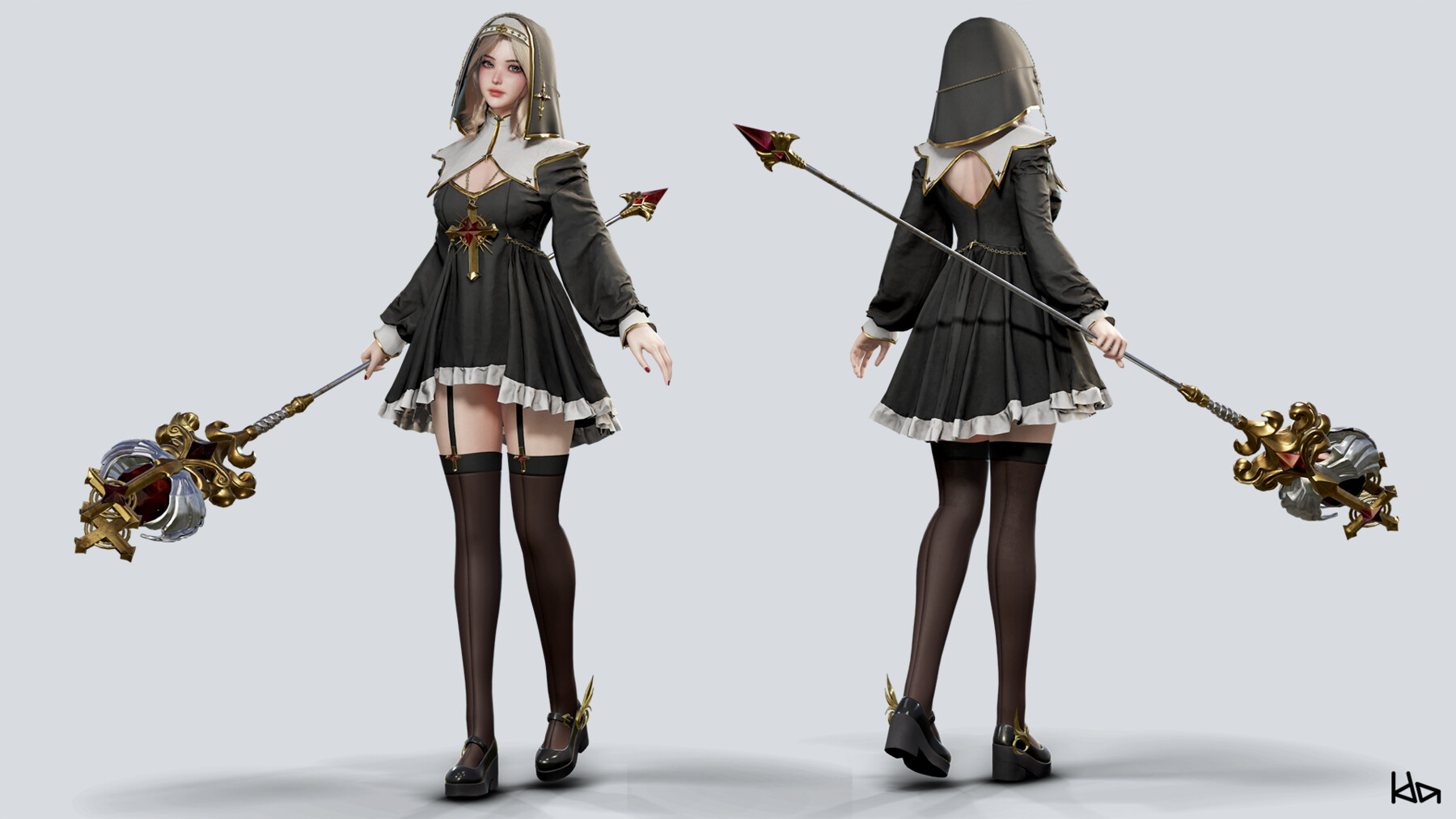 ArtStation - Priestess Girl - Game Ready | Game Assets