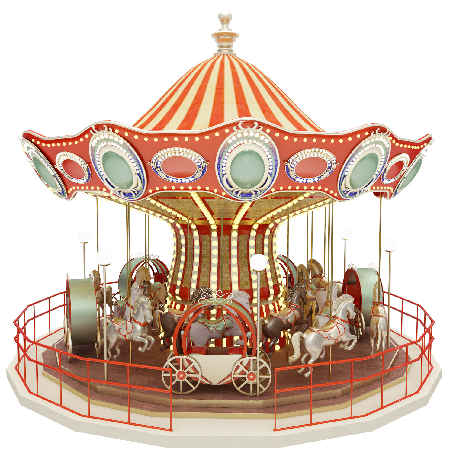 ArtStation - Carousel 3ds max standart model and 3d printable model ...
