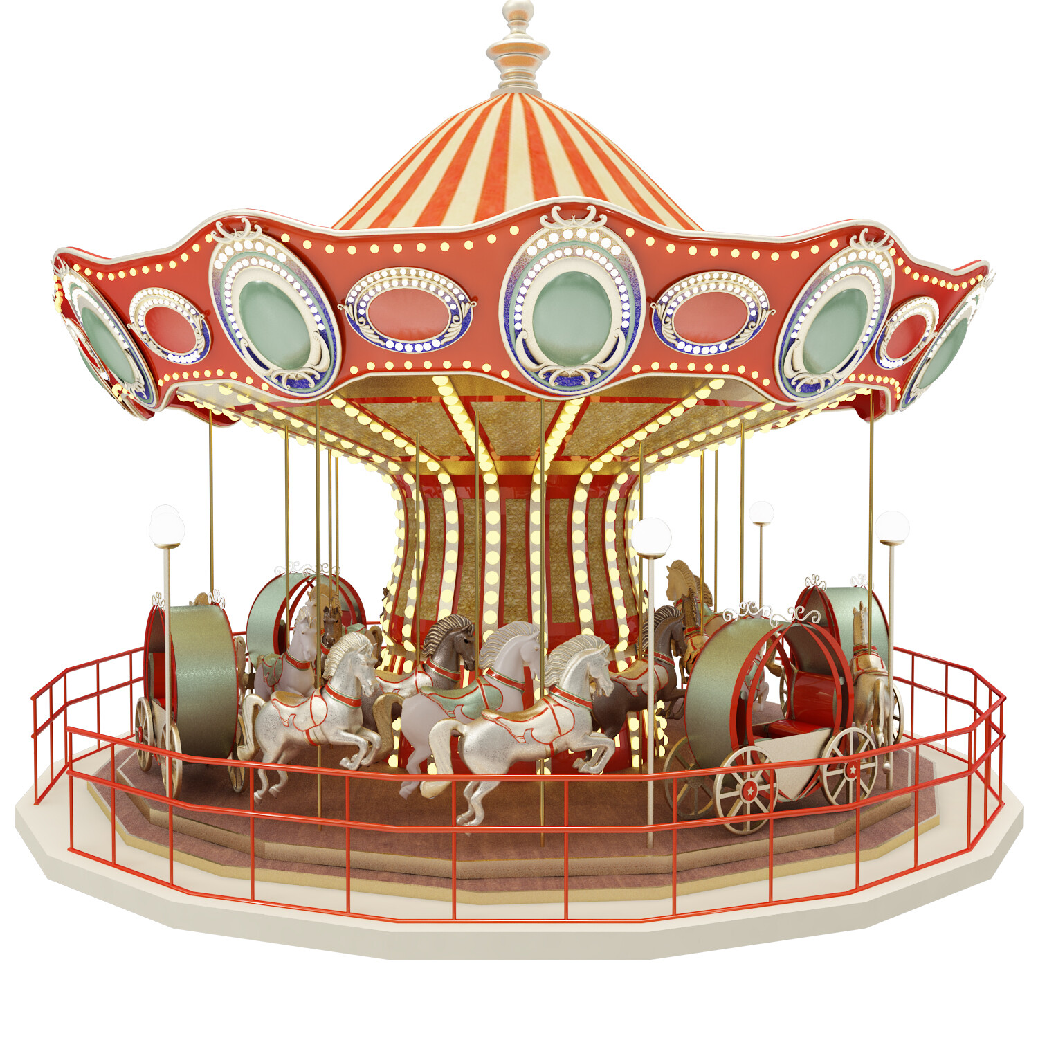 ArtStation - Carousel 3ds max standart model and 3d printable model ...
