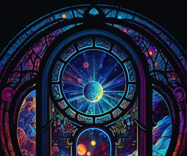 ArtStation - Sci-Fi Stained Glass Pack (5 Images) | Artworks