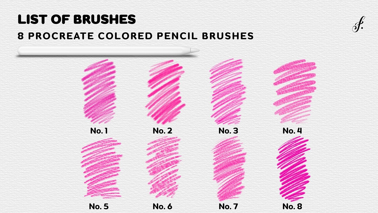 ArtStation - Pencil Brush For Procreate | 8 Procreate Colored Pencil ...