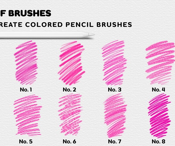ArtStation - Pencil Brush For Procreate | 8 Procreate Colored Pencil ...