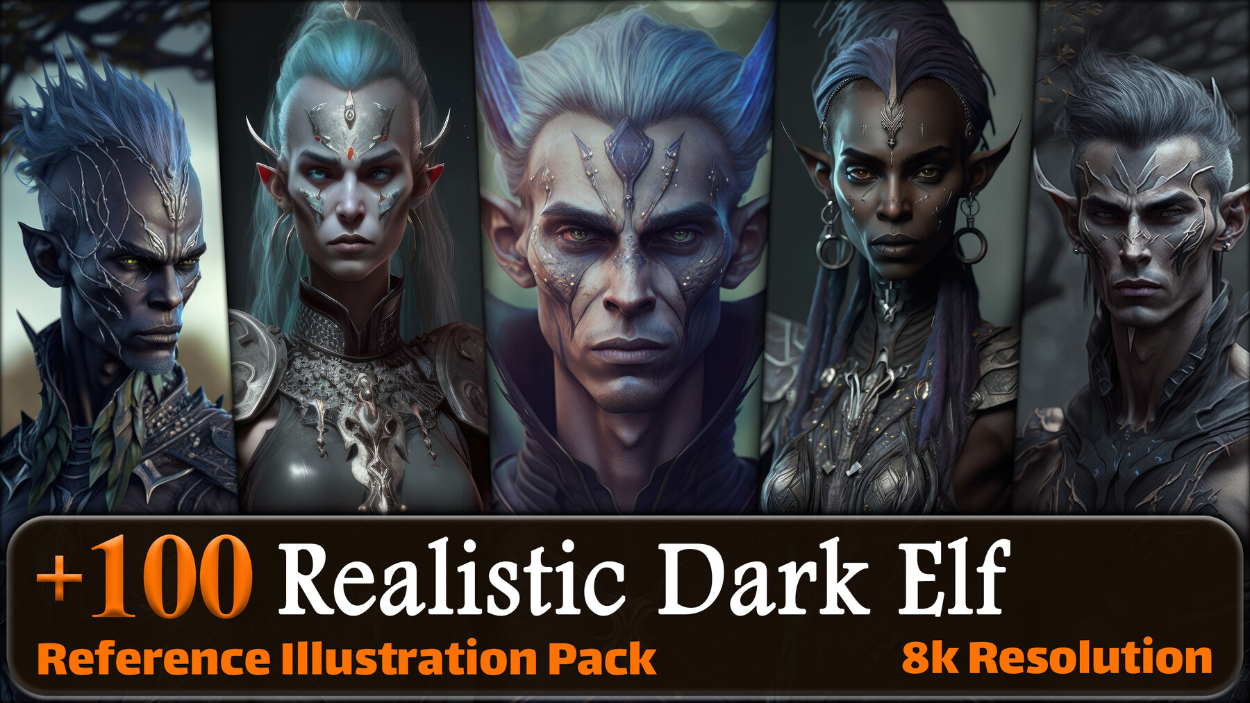 ArtStation - 100 Realistic Dark Elf Reference Pack | 8K | v.3 | Artworks