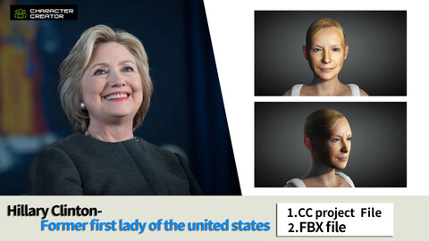 ArtStation - Hillary Clinton/American star with blendshape and full cc3 ...