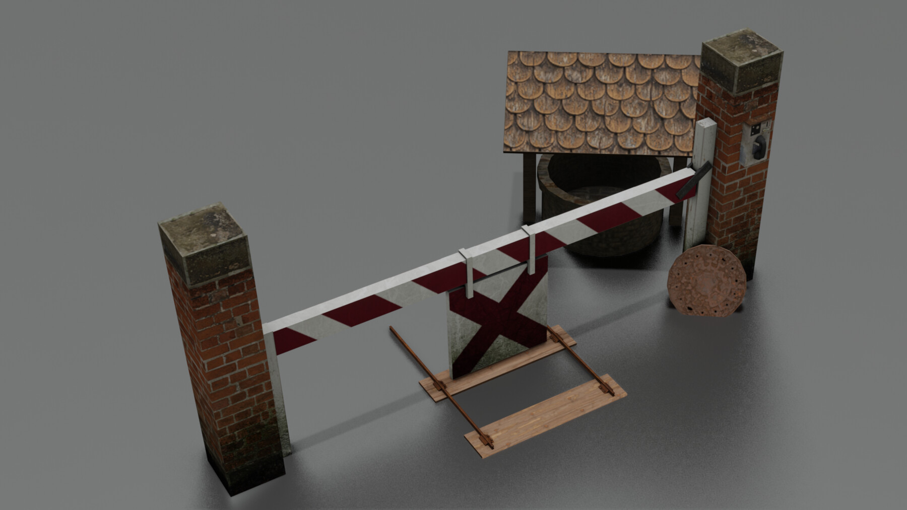 ArtStation - Railway props and well Low poly Game Ready | Game Assets