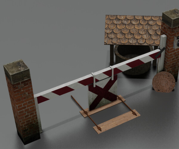 ArtStation - Railway props and well Low poly Game Ready | Game Assets