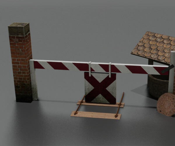 ArtStation - Railway props and well Low poly Game Ready | Game Assets