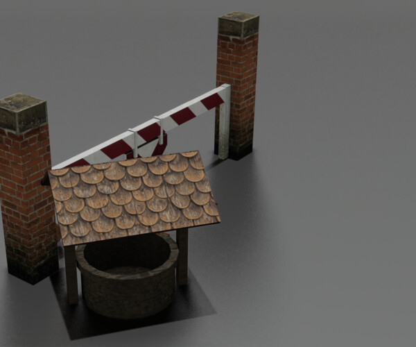 ArtStation - Railway props and well Low poly Game Ready | Game Assets