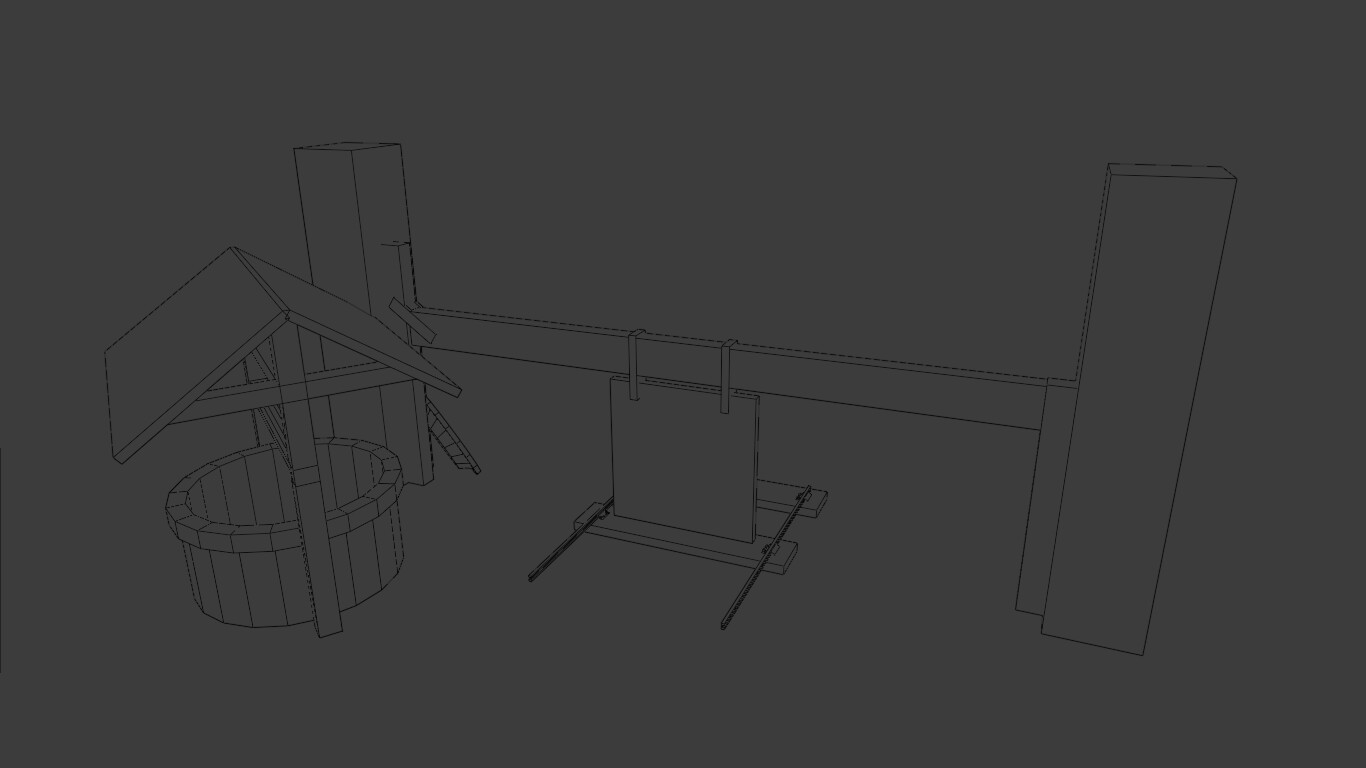 ArtStation - Railway props and well Low poly Game Ready | Game Assets