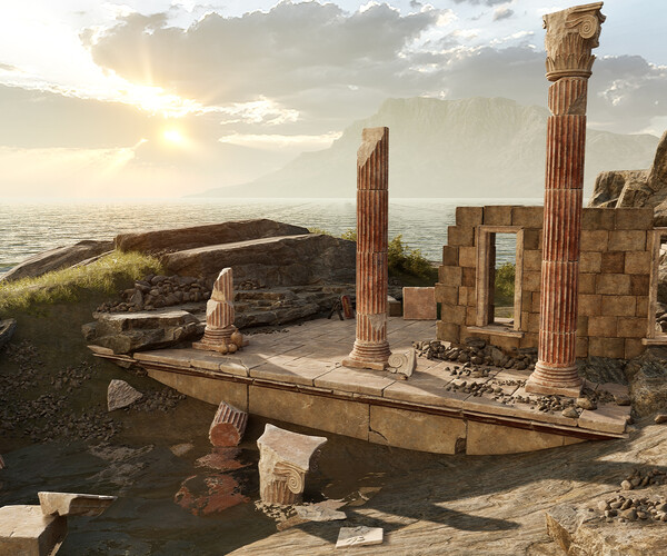ArtStation - Roman Temple Ruins | Game Assets